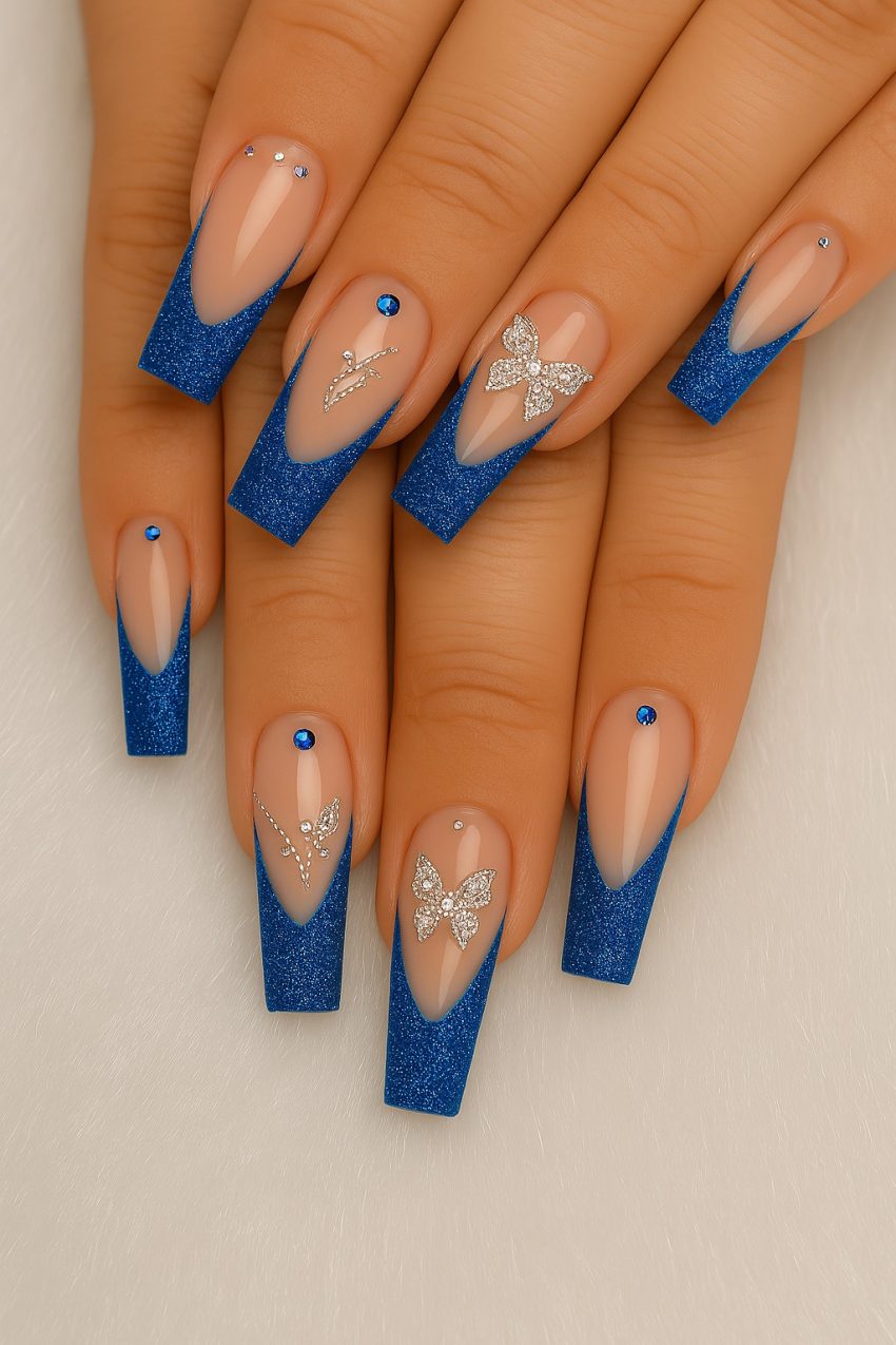 28 Classy Blue French Tip Nail Designs Trending in 2025